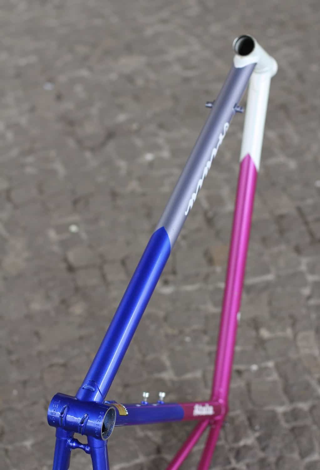 Atala Columbus EL Frame / 56 cm / White Blue Pink / 2.554g / Campagnolo ...